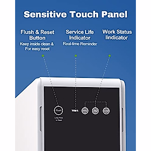 Deepuro Reverse Osmosis Water Filtration System RO Water Filter System Under Sink Tankless 400GPD with 5-Stage Filtration, Water Purification RO Units, Filters Life Monitor & Smart Touch Panel, WS4A