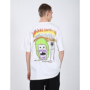 Arnodefrance Men LA Music Festival Tshirt Hip Hop Graffiti Printing Teeshirt Cotton Short Sleeve Shirt