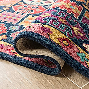 Safavieh Aspen Collection 10' x 14' Blue/Red APN518M Handmade Boho Premium Wool Living Room Dining Bedroom Area Rug