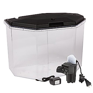 Koller Products 6.5-Gallon Aquarium Kit with Power Filter and LED Lighting, (AP650)