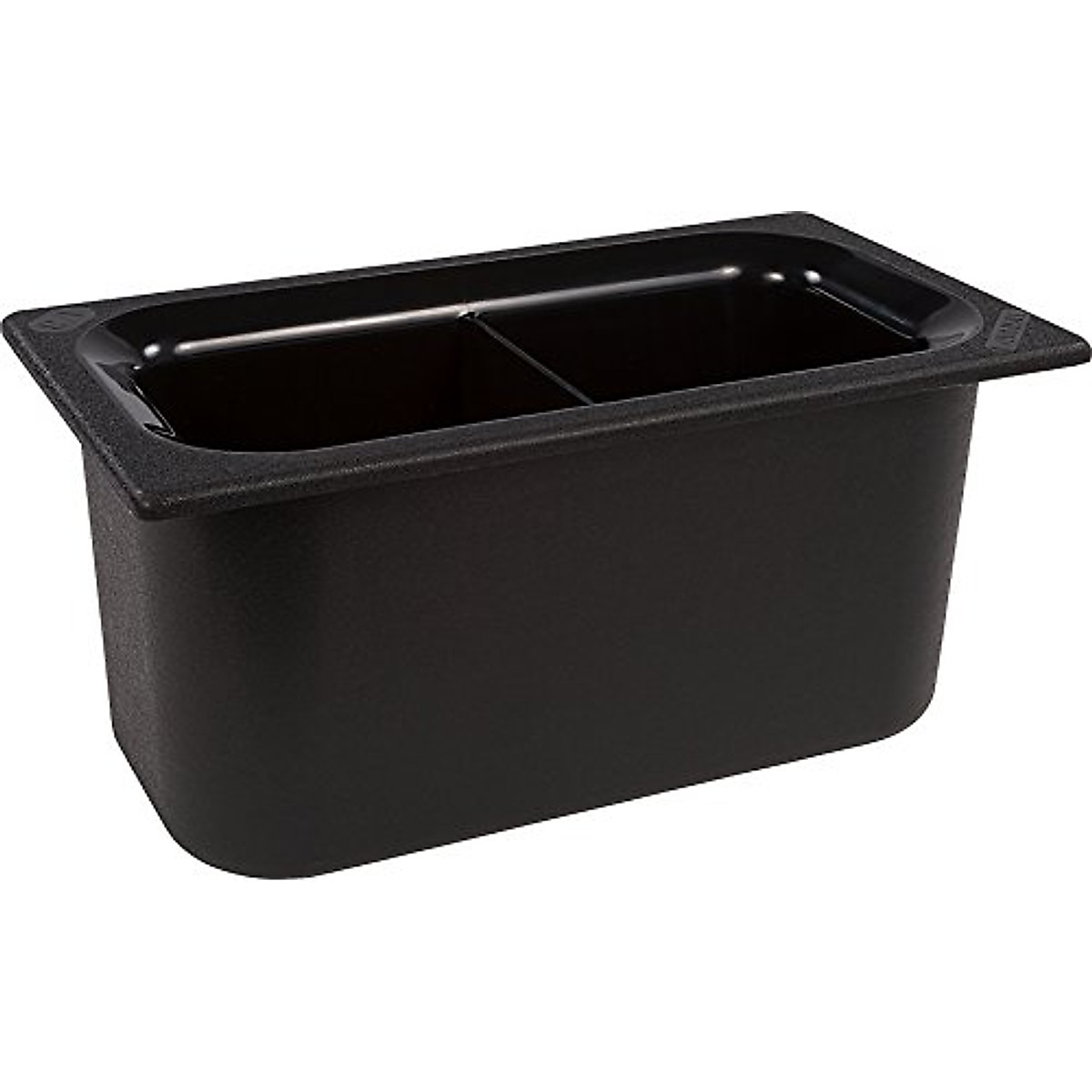 Carlisle FoodService Products CM110303 Coldmaster ABS Third-Size Divided Food Pan, 3.40 qt. Capacity, 12.68" x 6.89" x 6.01", Black