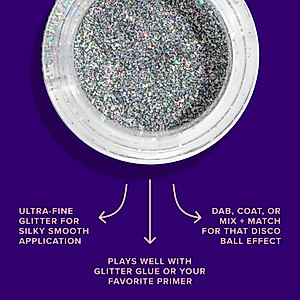 Unicorn Snot Body Glitter -Long-Lasting, Holographic Hi-Def Cosmetic Glitter for Face, Lip & Body- Glitter Lip Gloss, Metallic Eyeshadow Makeup - Iridescent Glitter,Finely Milled Sparkle, Silver(Kiss)