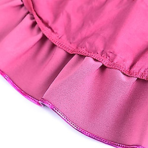 Somlatrecy Girls' Metallic Skirt Toddler Gold Tutu Skirt for Girls Sequin Skirt Rose 7 Years