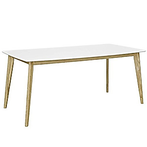 Modway Stratum 71" Mid-Century Modern Kitchen and Dining Room Table in White