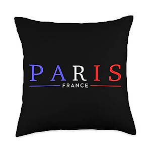 Eiffel Tower Paris Bonjour Eiffel France French Paris France with French on Eiffel Tower in Love Throw Pillow, 18x18, Multicolor