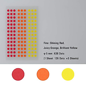 Stalogy S2 Masking Tape Dot Patches: 0.2 in. diameter / 126 dots per sheet / 5 sheets per pack / 5mm wide (Shuffle Fine)