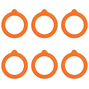 KINBOM 6pcs Silicone Replacement Gasket Seals, Mason Jar Rubber Seals Sealing Ring Silicone Gaskets for Storage Jars Glass Sealed Cans (3.7inch Outer Diameter, 2.7inch Inner Diameter)