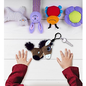 DolliBu Big Eyes Horse Stuffed Animal Toy Keychain - Soft Horse Keychain Stuffed Animals Small Charm for Backpack, Handbag and Purse, Perfect Horse Plush Animal Toys for Kids and Adults - 5.75 Inches