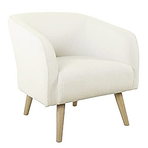 HomePop Modern Swoop Accent Chair, Cream