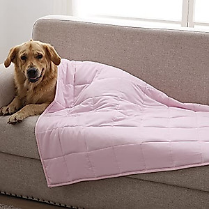 Vhorate Weighted Blanket 48" x 72" 15 lbs Cooling Weighted Throw Ultra Soft Heavy Blankets with Glass Beads - Pink