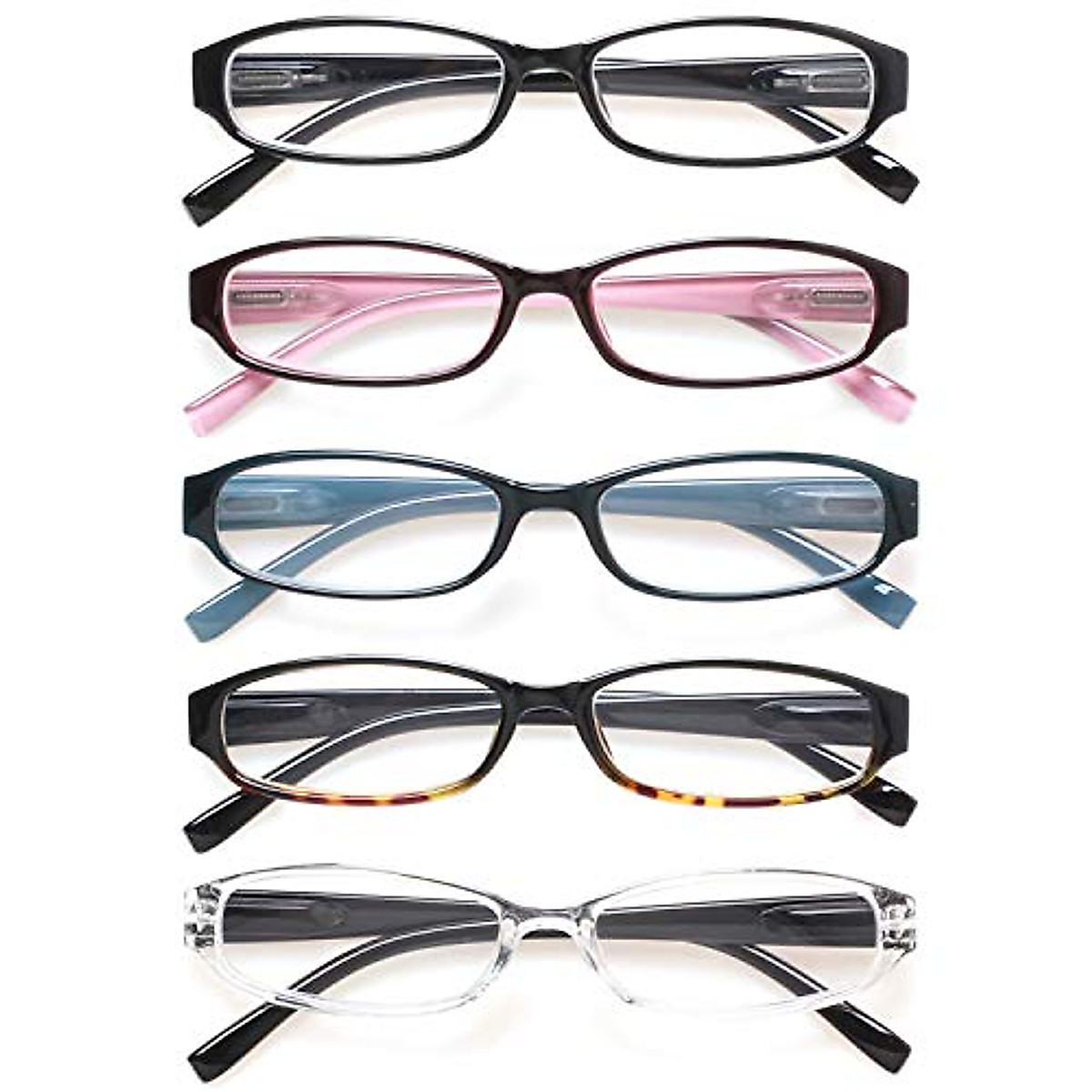 NORPERWIS Reading Glasses 5 Pairs Spring Hinge Comfort Fashion Quality Readers for Men and Women (5 Pack Mix Color, 3.00)