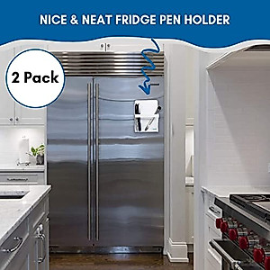 YES4QUALITY Magnetic Pen Holder for Refrigerator with Strong Magnetic Back (2 Pack) - Dry Erase Marker Holder Ideal for Whiteboard, Fridge - Pencil Cup (2 Pack)
