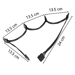 SinLoon IDE to SATA Power Splitter Cable, LP4 4 Pin Male to 5 SATA Female Power Extension Hard Drive Cable,for HDD SSD and Optical Drives 18AWG-24cm