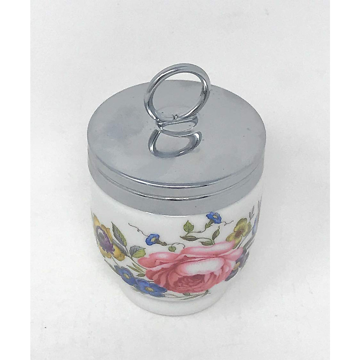 Royal Worcester Porcelain Bournemouth Pink Rose Single Egg Coddler Made In England