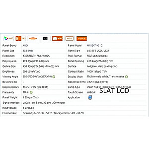 AUO 18.5 Inch LCD Panel M185XTN01.2, Replacement Screen for GAEMS Vanguard G190, for Lenovo C225 C245, with Full kit of Driver Board