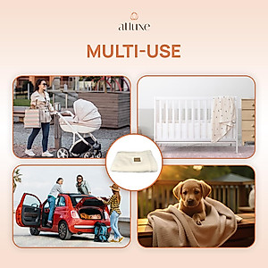 Atluxe Premium Washable Merino Wool Knitted Baby Blanket 100% Organic Extra Fine Merino Wool Blanket (40 inch x 30 inch)