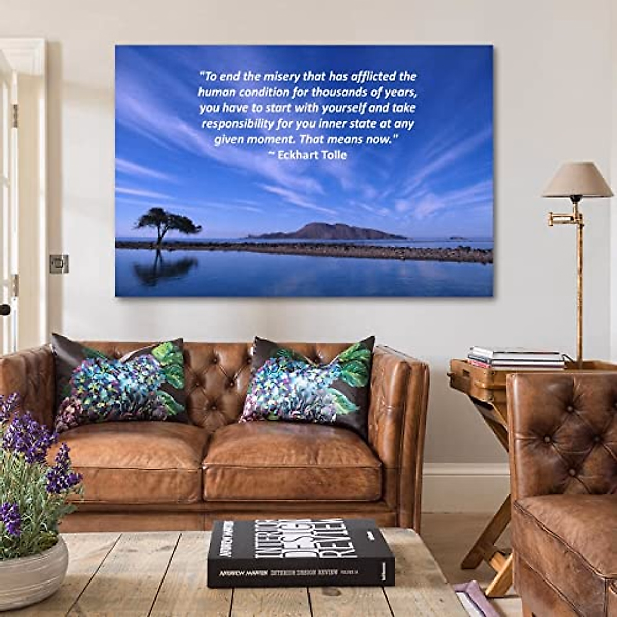 Eckhart Tolle Quote Poster Black And White Inspirational Canvas Poster 4 Poster for Room Aesthetic Posters & Prints on Canvas Wall Art Poster for Room 08x12inch(20x30cm)