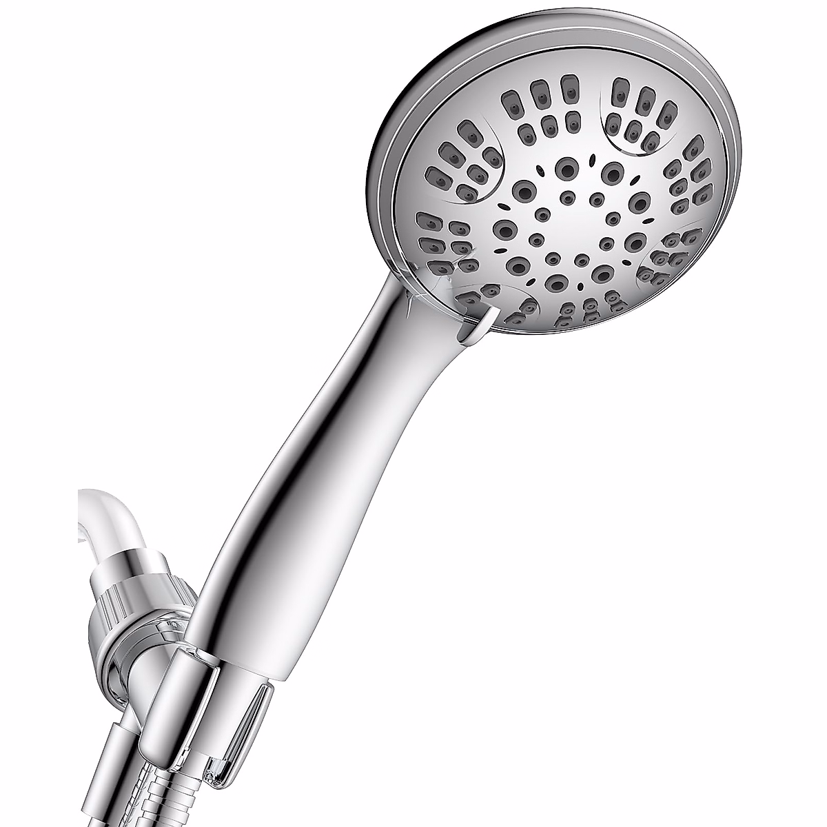 High Pressure Shower Heads with Handheld 6 Spray Settings Detachable Shower Head Set with Extra Long Hose 60 Inches Multi Angle Adjustable Brass Swivel Ball Bracket for Low Water Pressure