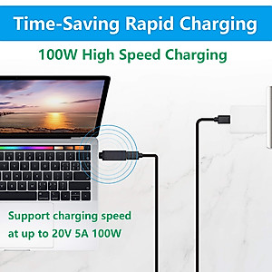 CERRXIAN 100W PD USB Type C Female Input to DC 3.5mm x 1.35mm Power Charging Adapter(100w-35135a) (Black)