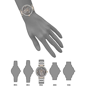 Anne Klein Women's Genuine Diamond Dial Ceramic Bracelet Watch,Taupe/Rose Gold