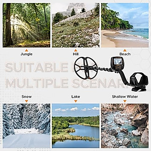 Metal Detector for Adults - High Sensitivity, Waterproof 10'' Search Coil, Adjustable LCD Backlight, 4 Professional Modes of Detection with Pinpoint Accuracy Gold Detector