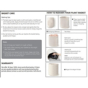 Mkono Macrame Decorative Cotton Rope Basket Boho Nursery Decor Small Cute Woven Tassel Closet Storage Bins Organizer for Baby Toys,Magazines, Potted Plants Cover,Living Room,Bedroom, 11"x11"