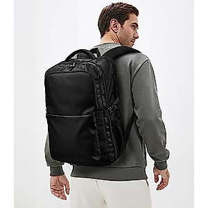 Lekakii Backpack for Traveling On Airplane, Travel Backpack for Women Men, 45L Nylon 600D Waterproof Carry On Backpack, Personal Item Laptop Backpack Black