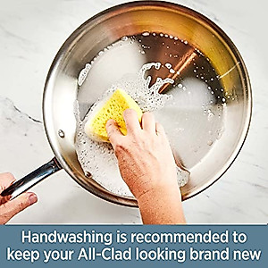 All-Clad D3 3-Ply Stainless Steel Universal Pan with Lid 3 Quart Induction Oven Broiler Safe 600F Pots and Pans, Cookware Silver