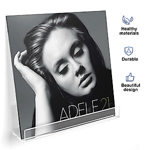 Laurensory Vinyl Record Shelf Wall Mount, 6 Pack Clear Acrylic Album Record Holder Display, Kids Bookshelf, Floating Wall Shelves for Bathroom, Bedroom, Living Room, Kitchen, 7 inch