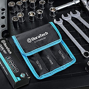 DURATECH Flare Nut Wrench Set, Metric, 3-piece, 10, 12, 13, 14, 15, 17mm, CR-V Steel, Organizer Pouch Included