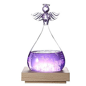 TITA-DONG Innovative Angel Storm Decor, Weather Forecast Glass Bottle Weather Decorative Bottle, Water Droplets Windstorm Glass for Home Office Decoration Valentine's Day Gift(Purple)