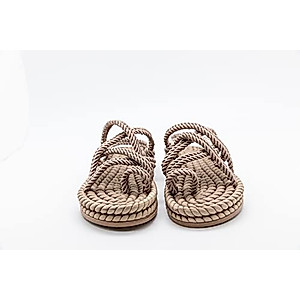 Alpy Rope Shoes | Straw Strap Slide Sandals | Walking Sandals |0 Handmade | Eco-friendly | For women (Mink, us_footwear_size_system, adult, women, numeric, narrow, numeric_6)