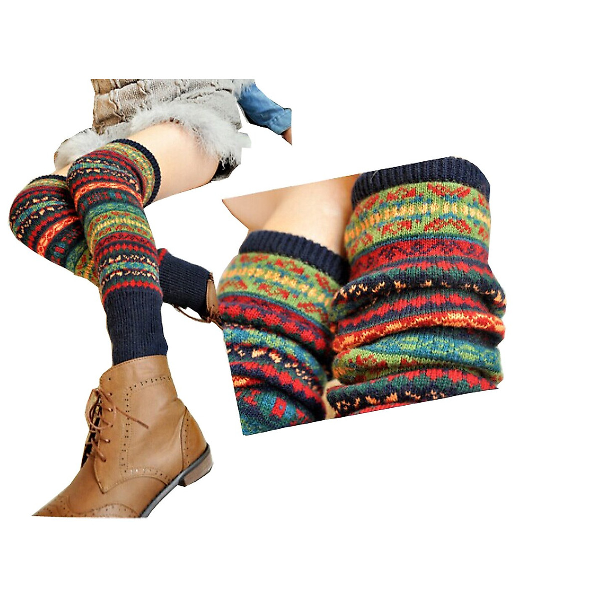 Lucky staryuan Women Wool Knit Leg Warmer Boot Warmer(4Pairs)