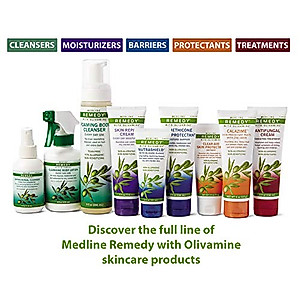 Medline Remedy Olivamine Calazime Skin Protectant Paste Cream, Used with Dry Chapped from Diaper Rash, Incontinence, Dermatitis, Psoriasis, Burns, Bites, White, 4 Oz