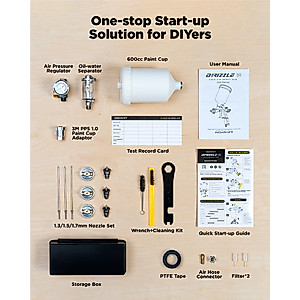 InoKraft D1 LVLP Air Spray Gun Premium Kit, Easy to Use, Paint Gun for Cars & House DIY Painting, 1.3/1.5/1.7mm Nozzles, with Paint Sprayer Accessories