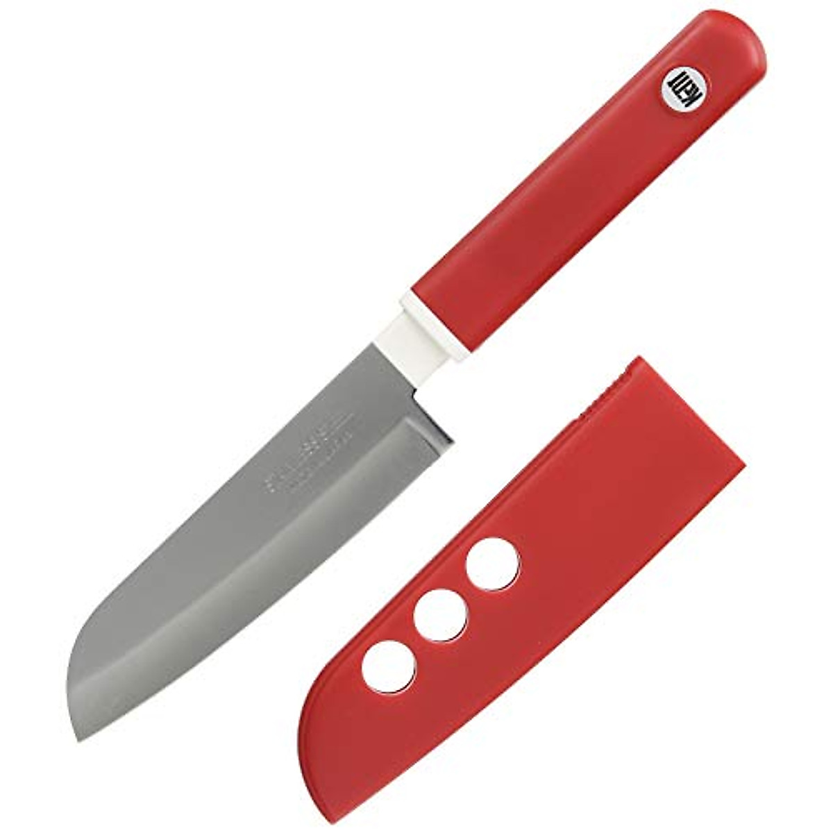 Fuji Cutlery Kent FK-403 Fruit Knife with Saya, Red, 3.9 inches (100 mm), Made in Japan, Stainless Steel Knife, Double-edged, Peeling Fruits, Cutting Fruit