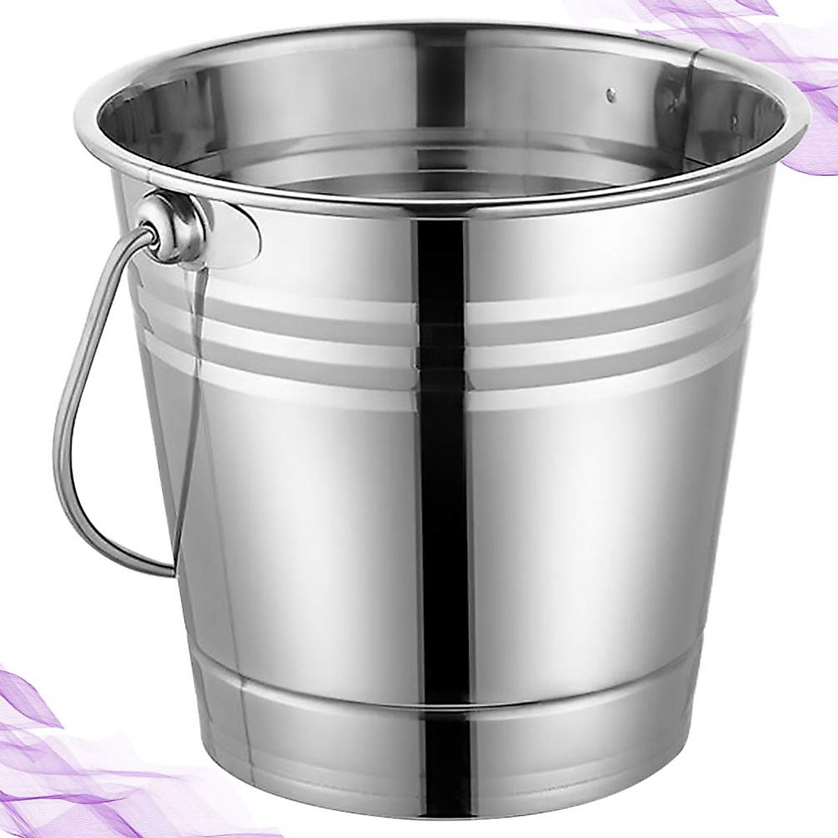DOITOOL Stainless Steel Ice Bucket Small Metal Buckets Champagne Wine Bucket Small Pails with Handles for Party Favors Candy Centerpieces Bar Supplies Without Borneol