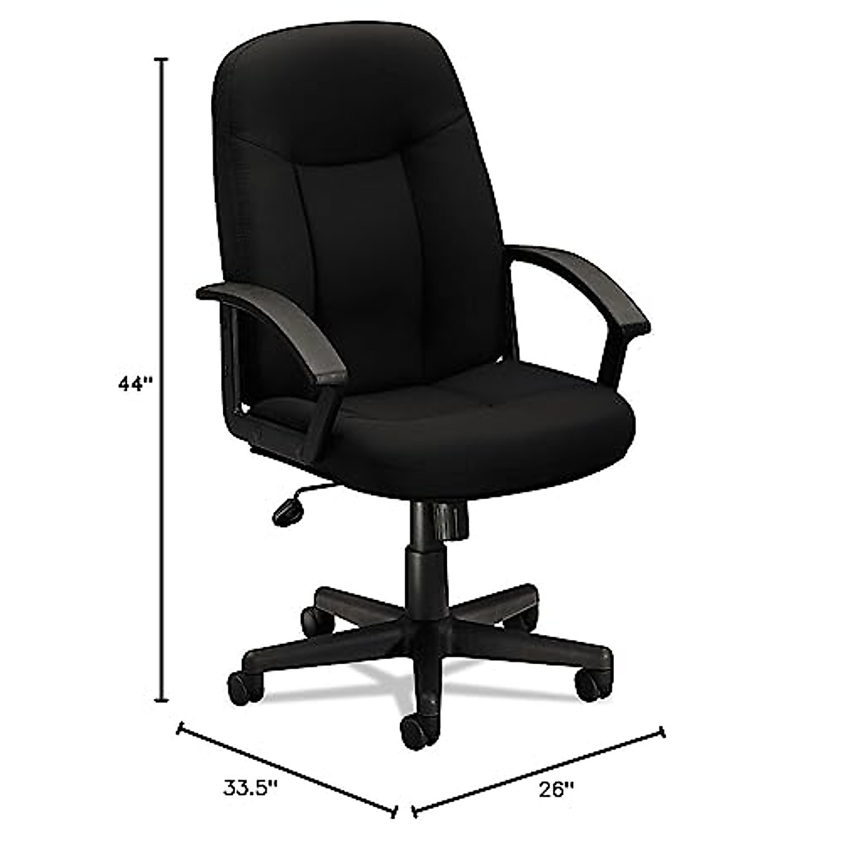 HON VL601VA10 VL601 Series Executive High-Back Swivel/Tilt Chair, Black Fabric & Frame