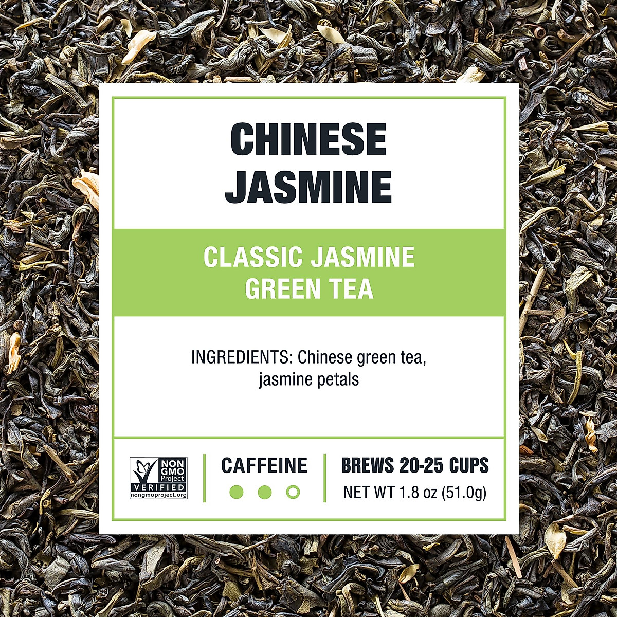 Tiesta Tea - Chinese Jasmine | Loose Leaf | Classic Jasmine Green Tea | Premium Blend | Medium Caffeinated Green Blend | Make Hot or Iced & Brews Up to 25 Cups | 1.8 Ounce Resealable Pouch