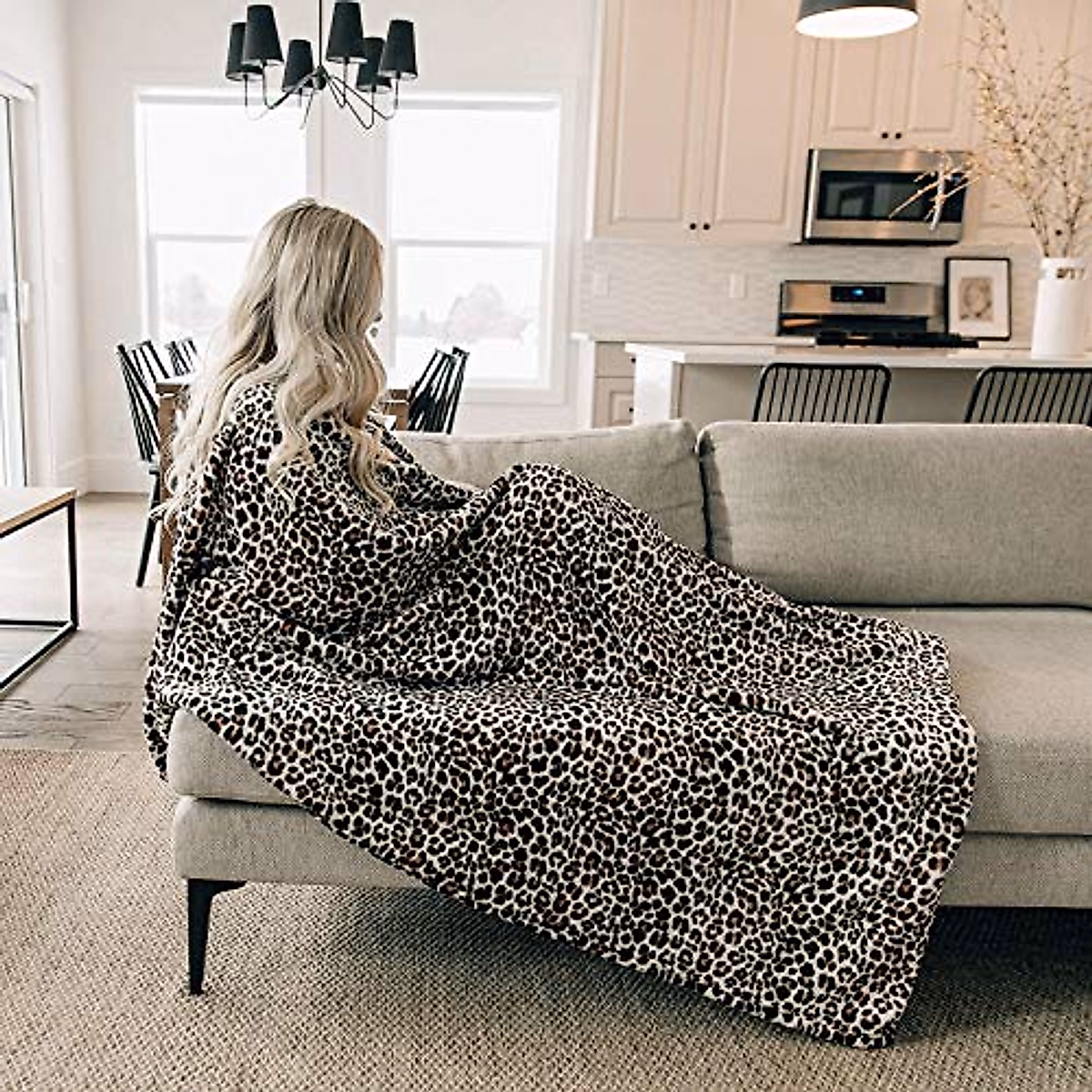 GRACED SOFT LUXURIES Throw Blanket Fleece Minky Microfiber Soft Throw (Leopard, Throw 50" x 60")