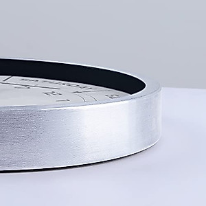 Lafocuse Silent Retirement Clock Day of The Week Wall Clock for Home Decor,Brushed Metal Frame Day Clocks for Seniors 12 Inch Living Room Bedroom Office-Without a Second Hand