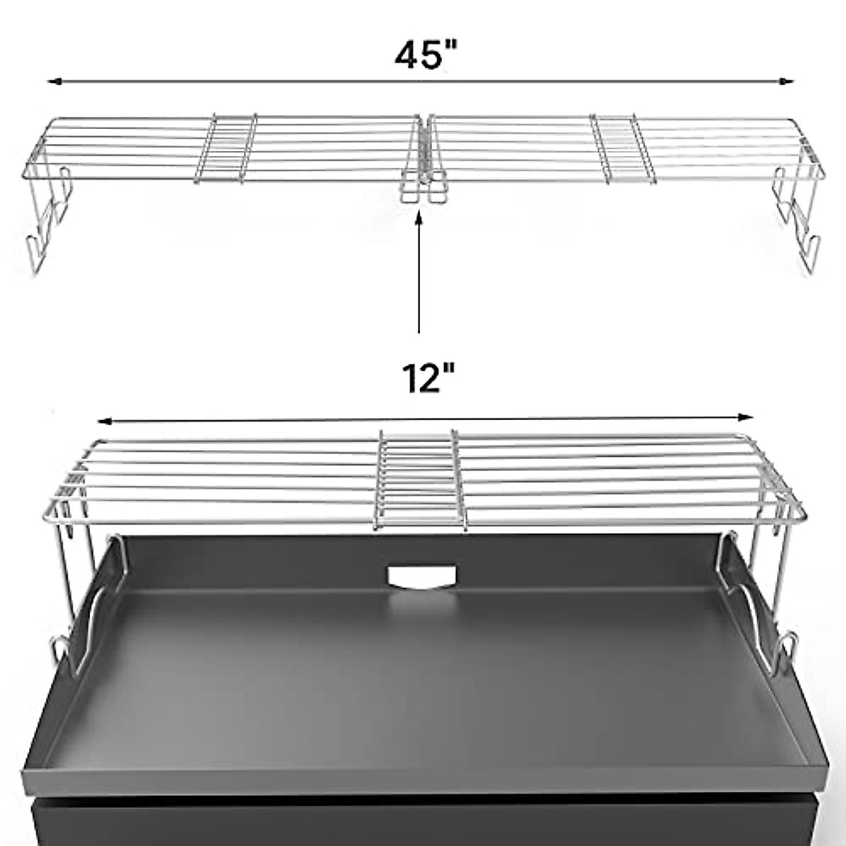 Universal Griddle Warming Rack Adjustable for Blackstone 17" 22" 28" 36" Griddles Accessories, for Royal Gourmet, Cuisinart, Pit Boss, Camp Chef & Most 17''~ 36'' Griddles, Stainless Steel BBQ Rack