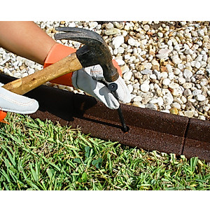 EcoBorder Brown Recycled Rubber 4ft Lawn Edging (6pc Box)