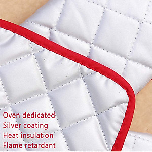 ZONGR Retro Silver Potholders Oven Mitts and BBQ Gloves-Oven Mitts and Pot Holders with Recycled Cotton Infill Cooking Gloves