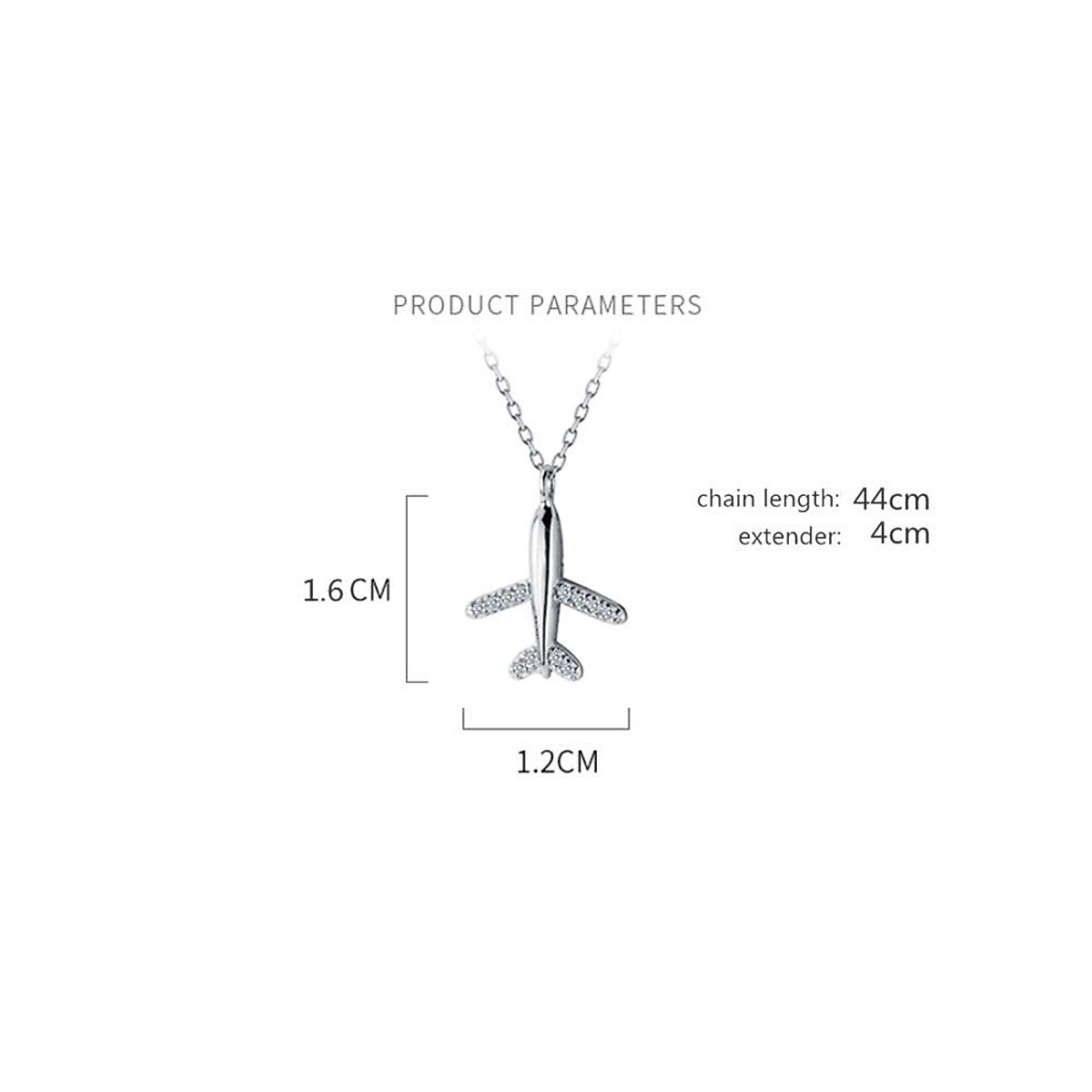 Tiny Crystal Airplane Pendant Necklace for Women Teen Girls 925 Sterling Silver 18K White Gold Plated Huggie Diamond Plane Free Fly Wings Drop Choker Y Necklace Chain Lightweight Fashion Jewelry