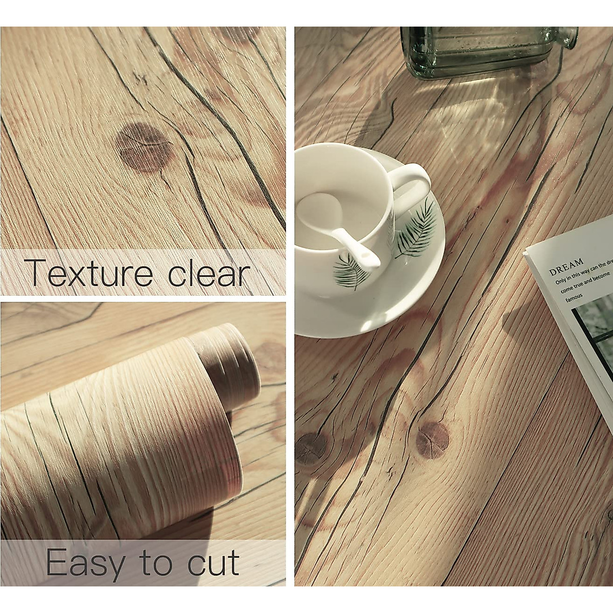 Weathered Wood Wallpaper Stick and Peel Wood Contact Paper Wood Plank Wallpaper Self Adhesive Wallpaper Removable Wallpaper Wood Look Wallpaper Rustic Reclaimed Distressed Wood Wallpaper78.7”x17.7”