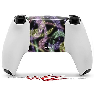 WraptorSkinz Skin Wrap compatible with Sony PS5 DualSense Controller Neon Swoosh on Black (CONTROLLER NOT INCLUDED)