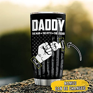 wowcugi Dad Tumbler Personalized Dad Gifts From Daughter Son Man Myth Legend American Flag Tumblers Stainless Steel Coffee Travel Mug 20oz 30oz Birthday Christmas Cup Gift For Men Dads Daddy…
