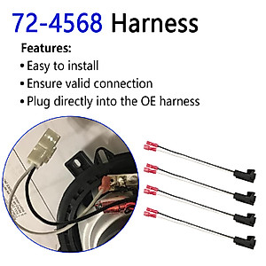 Speaker Harness Wiring Harness 72-4568 Compatible with GMC Buick Cadillac Chevy Silverado Sierra Suburban Tahoe Yukon Cobalt Colorado Speaker Connector Harness Adapter 4 Pack