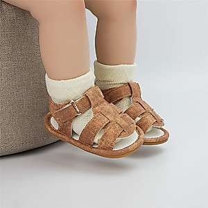 Meckior Baby Infant Boy Girl Sandals Newborn Non-Slip Soft Rubber Sole Sandals for Baby Boys Open-Toe Outdoor Casual Summer First Walkers Shoes